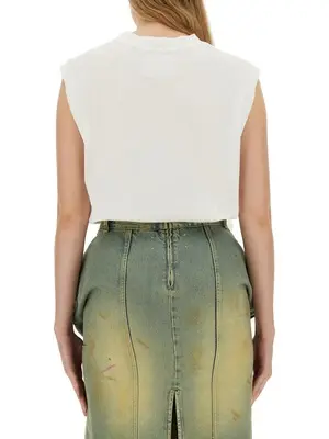 MAISON MARGIELA Graphic Printed Sleeveless T-shirt