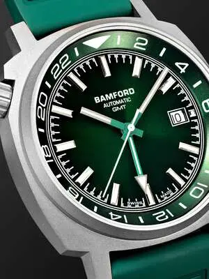 BAMFORD LONDON Gmt Automatic 40mm Titanium And Rubber Watch