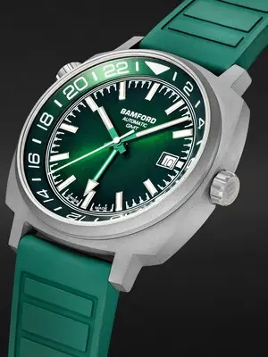 BAMFORD LONDON Gmt Automatic 40mm Titanium And Rubber Watch