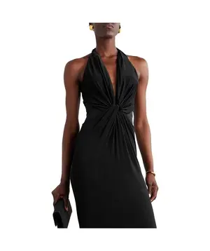 TOM FORD Knitted Stretch Jersey Criss-cross Evening Gown