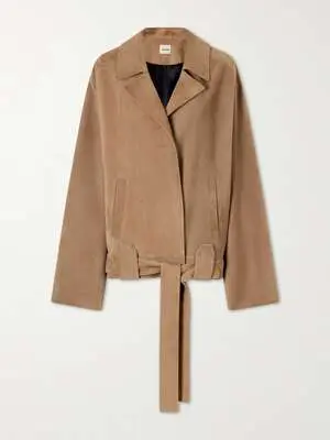 Khaite Alder Suede Jacket - Beige