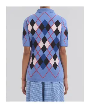 Marni Argyle Knit Polo Shirt