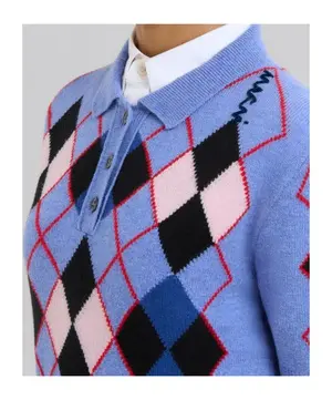 Marni Argyle Knit Polo Shirt