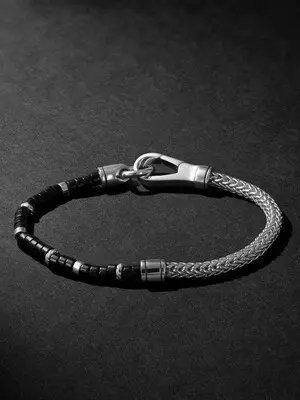 John Hardy Sterling And Onyx Beaded Chain Bracelet - Silver
