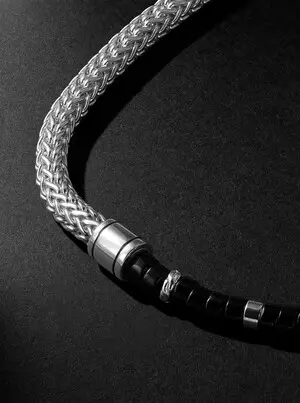 John Hardy Sterling And Onyx Beaded Chain Bracelet