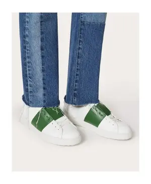 Valentino Garavani Rockstud Lace-up Sneakers - White/green