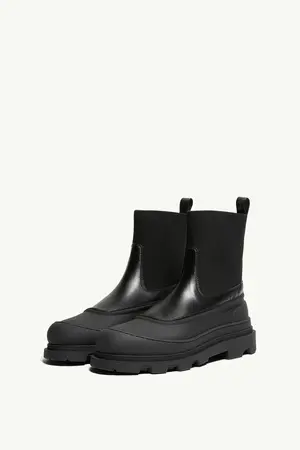 Moncler Vera Edge Leather Ankle Boots