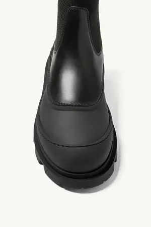 Moncler Vera Edge Leather Ankle Boots