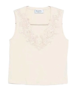 BLUGIRL Lace Trim V-neck Sleeveless Top