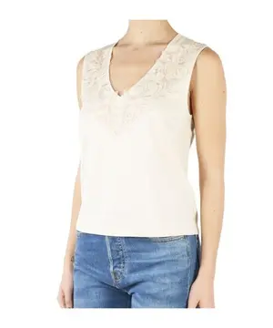 BLUGIRL Lace Trim V-neck Sleeveless Top
