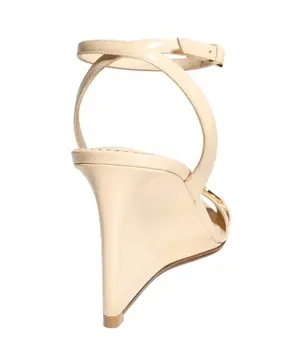Gucci Donna Wedge Sandal With Horsebit Detail - Ivory
