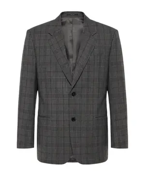 Gucci Checked Fine Wool Jacket - Gray/beige