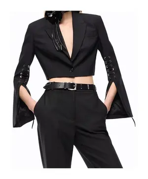 Pinko Lace-up Cropped Jacket