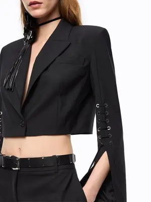Pinko Lace-up Cropped Jacket