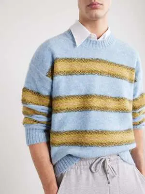 Dries Van Noten Master Striped Alpaca-blend Sweater