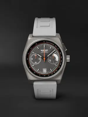 BAMFORD LONDON B347 Automatic Chronograph Titanium And Rubber Watch - Gray