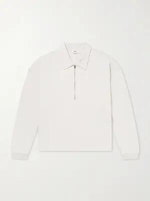 AGOLDE Darius Cotton-jersey Polo Shirt - Neutrals