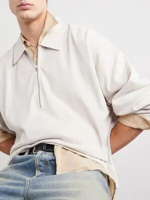 AGOLDE Darius Cotton-jersey Polo Shirt - Neutrals
