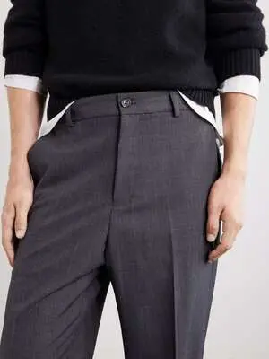 A.p.c. Dylan Straight-leg Wool-blend Grain De Poudre Trousers