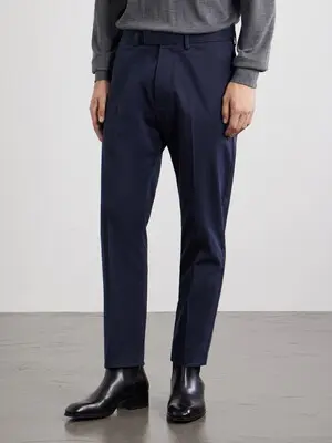 TOM FORD Tapered Cotton-blend Twill Trousers
