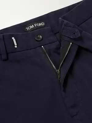 TOM FORD Tapered Cotton-blend Twill Trousers