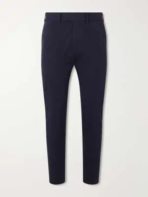 TOM FORD Tapered Cotton-blend Twill Trousers - Navy