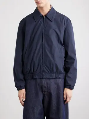 A.p.c. William Logo-embroidered Cotton-gabardine Blouson Jacket - Blue