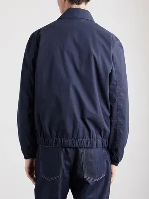 A.p.c. William Logo-embroidered Cotton-gabardine Blouson Jacket - Blue