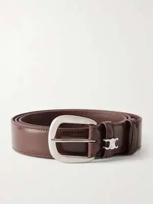 Celine Vivienne Leather Belt With Triomphe Embellishment - Brown