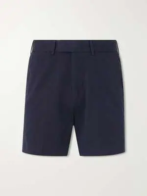 TOM FORD Straight-leg Cotton-blend Twill Shorts - Navy