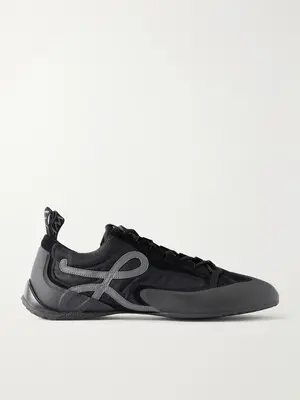 Loewe Grip Suede-trimmed Nylon Sneakers - Black