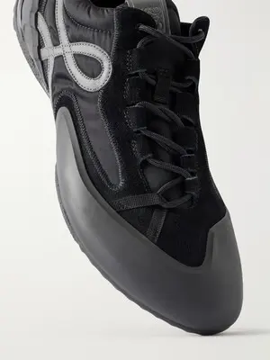 Loewe Grip Suede-trimmed Nylon Sneakers - Black