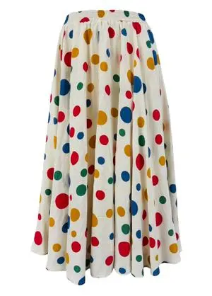 LOUCHE Agatha Dotty Print Circle Midaxi Skirt - Black