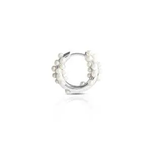 KASUN LONDON Pearl Cluster Hoop Earring