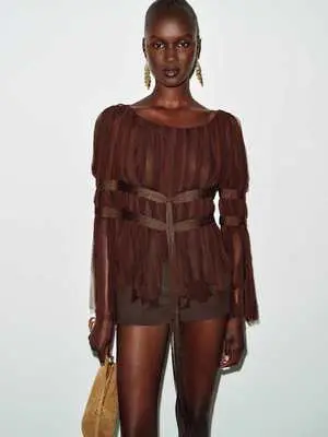 REFORMATION Vintage Max Mara Fringe Top
