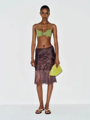 REFORMATION Vintage Solene Skirt - Brown