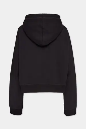 Dsquared2 Maple Leaf Cropped Hoodie Sweatshirt