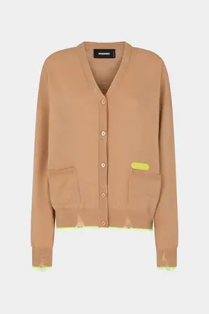 Dsquared2 Fluo Trim V-neck Cardigan Knit