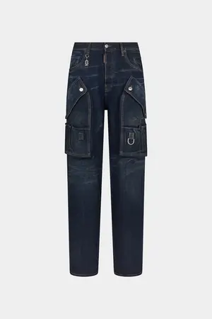 Dsquared2 Black Dusty Wash Eros Cargo Jeans - Blue