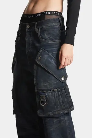 Dsquared2 Black Dusty Wash Eros Cargo Jeans