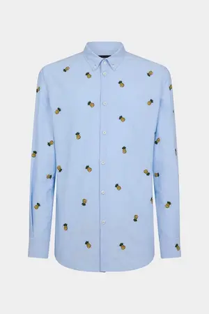 Dsquared2 Embroidered Fruits Shirt - Blue