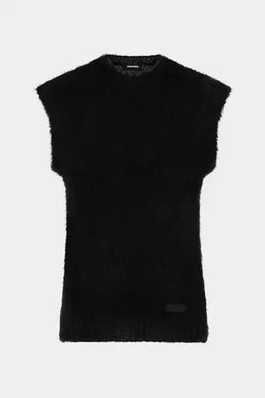 Dsquared2 Fuzzy Knit Vest - Black