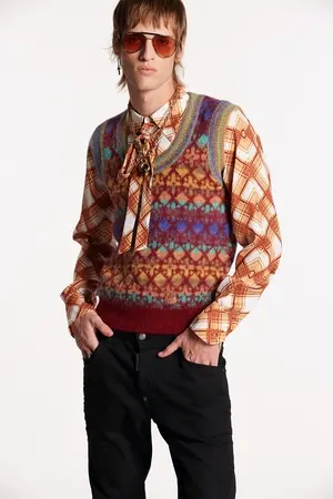 Dsquared2 Jacquard Vest Knit - Grey
