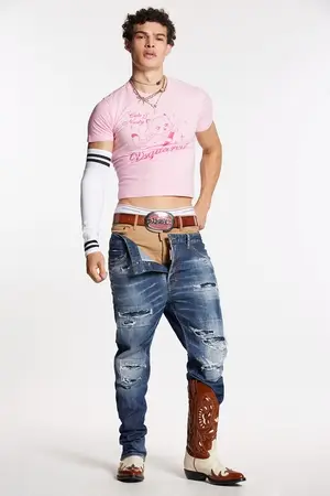 Dsquared2 Medium Ripped Wash Skinny Twin Pack Jeans - Blue