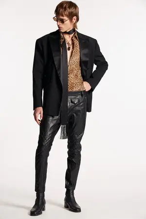 Dsquared2 Leather Biker Pants - Black