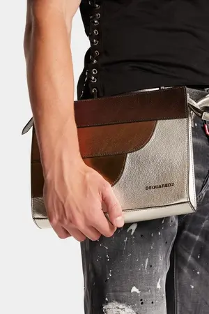 Dsquared2 Metallic Leather Degradé Effect Clutch