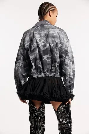 Dsquared2 Grey Camo Wash Jacket