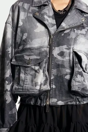 Dsquared2 Grey Camo Wash Jacket