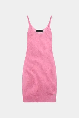 Dsquared2 Mohair Wool Knit Slip Dress - Pink