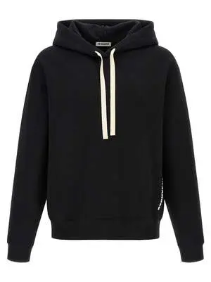 JIL SANDER Cotton Hoodie With Contrast Drawstring